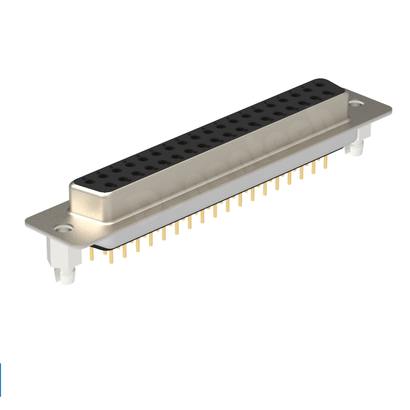 Denentech D-sub矩形连接器180度插板hd37母头 直插焊板式车针HD37P母座180度插板 - 东莞市德能智恩电子科技有限公司