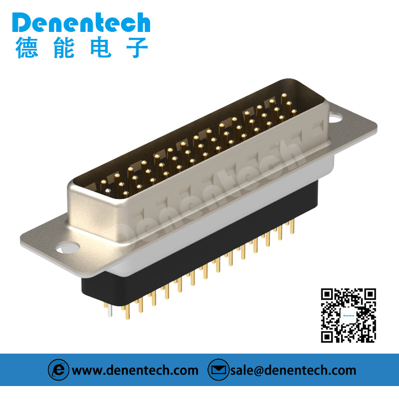 Denentech 优质的HDE型冲针44P公插头 黑胶壳高塑胶连接器180度直插插板 44PIN公座端子 D-SUB44P公座插座连接器 ...