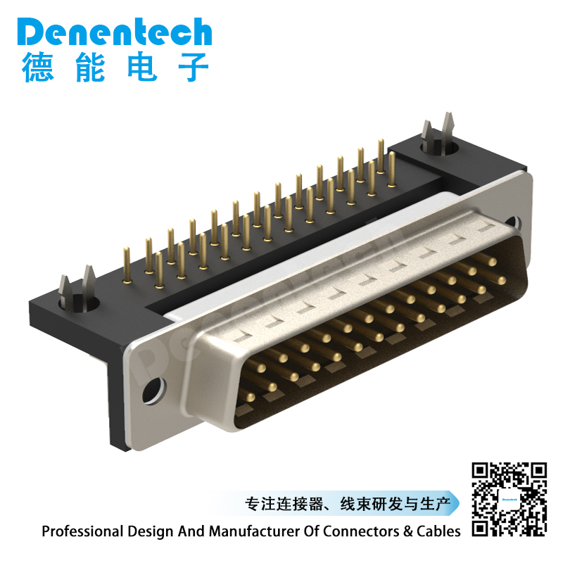 Denentech gold plating DR 25P male footprint right angle d-sub 25 pin ...