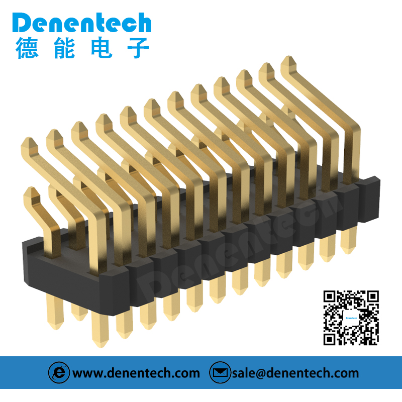 Denentech 1.27x2.54mm pin header dual row SMT right angle pin header ...