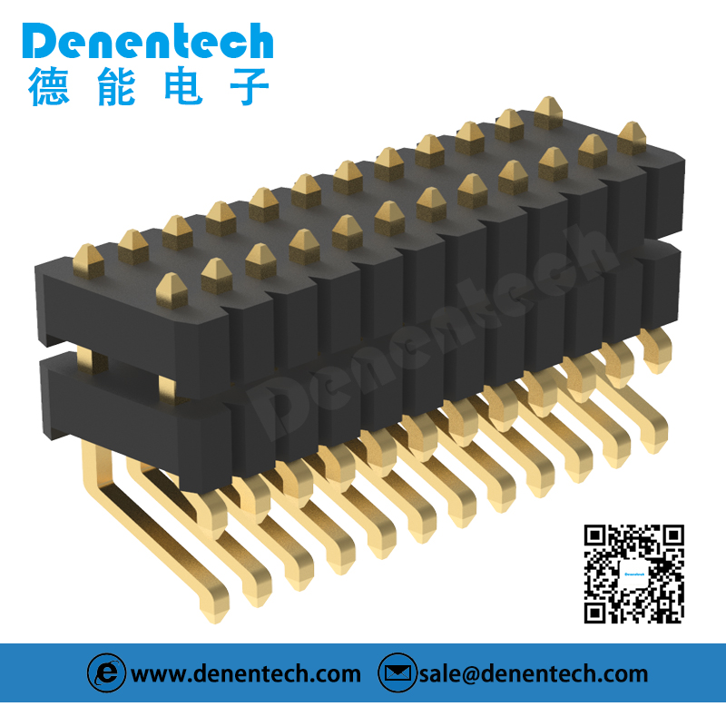 Denentech 1.27x2.54mm pin header dual row dual plastic SMT right angle ...