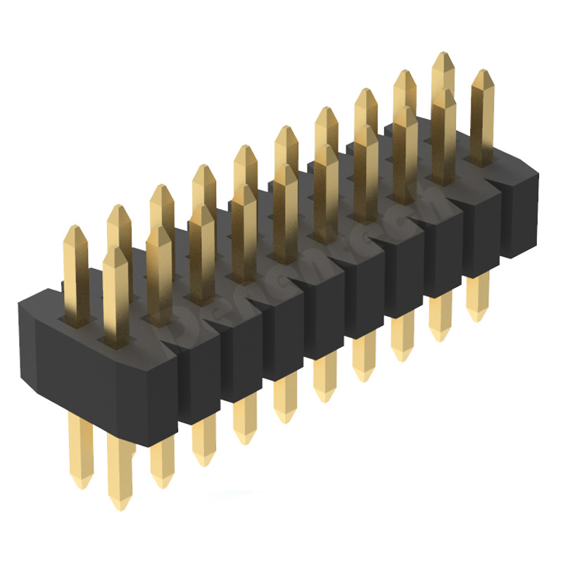 Denentech Gold Plating 1.0mm pitch dual row Straight DIP pin header connector - Denentech ...