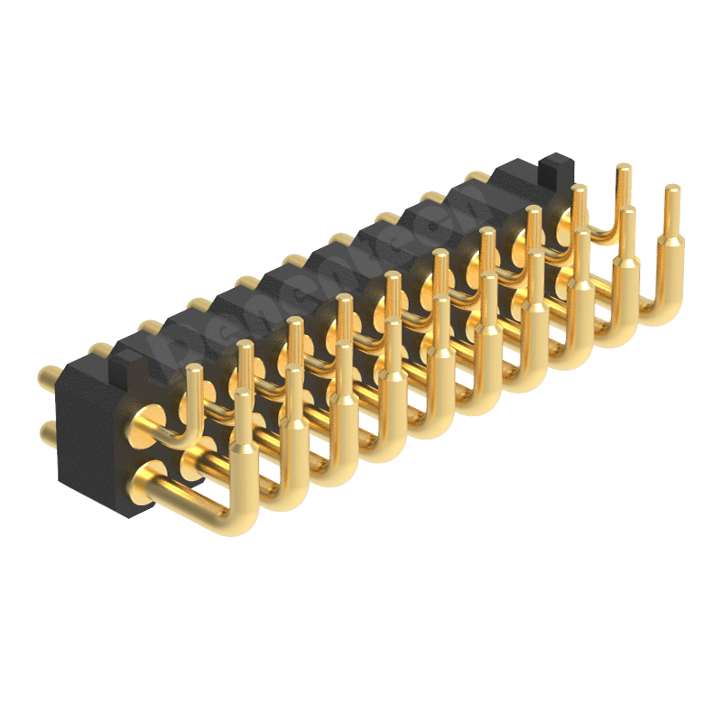Denentech gold plating 2.0mm pitch H2.5 dual row male right angle DIP ...