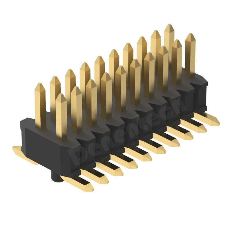 Denentech customized 0.8mm dual row straight SMT pin header connector with peg - Denentech ...