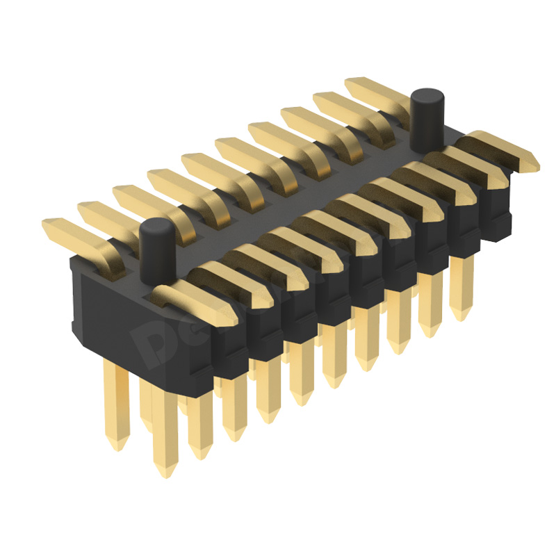 Denentech customized 0.8mm dual row straight SMT pin header connector with peg - Denentech ...