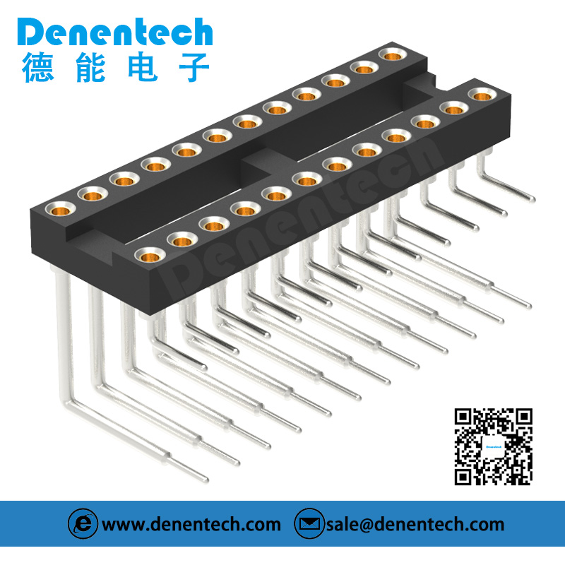 Denentech best quality 2.54MM IC socket H3.0MM dual row right angle IC ...