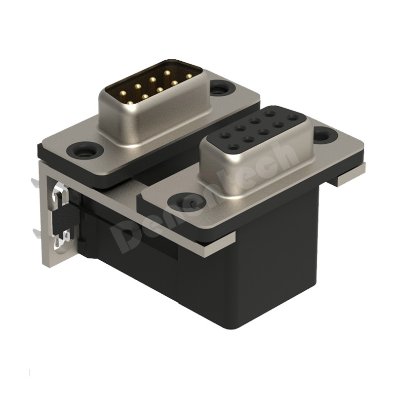 Denentech High quality D-SUB dual port 9P female to 9P male 9pin pcb d-sub connector - Denentech ...
