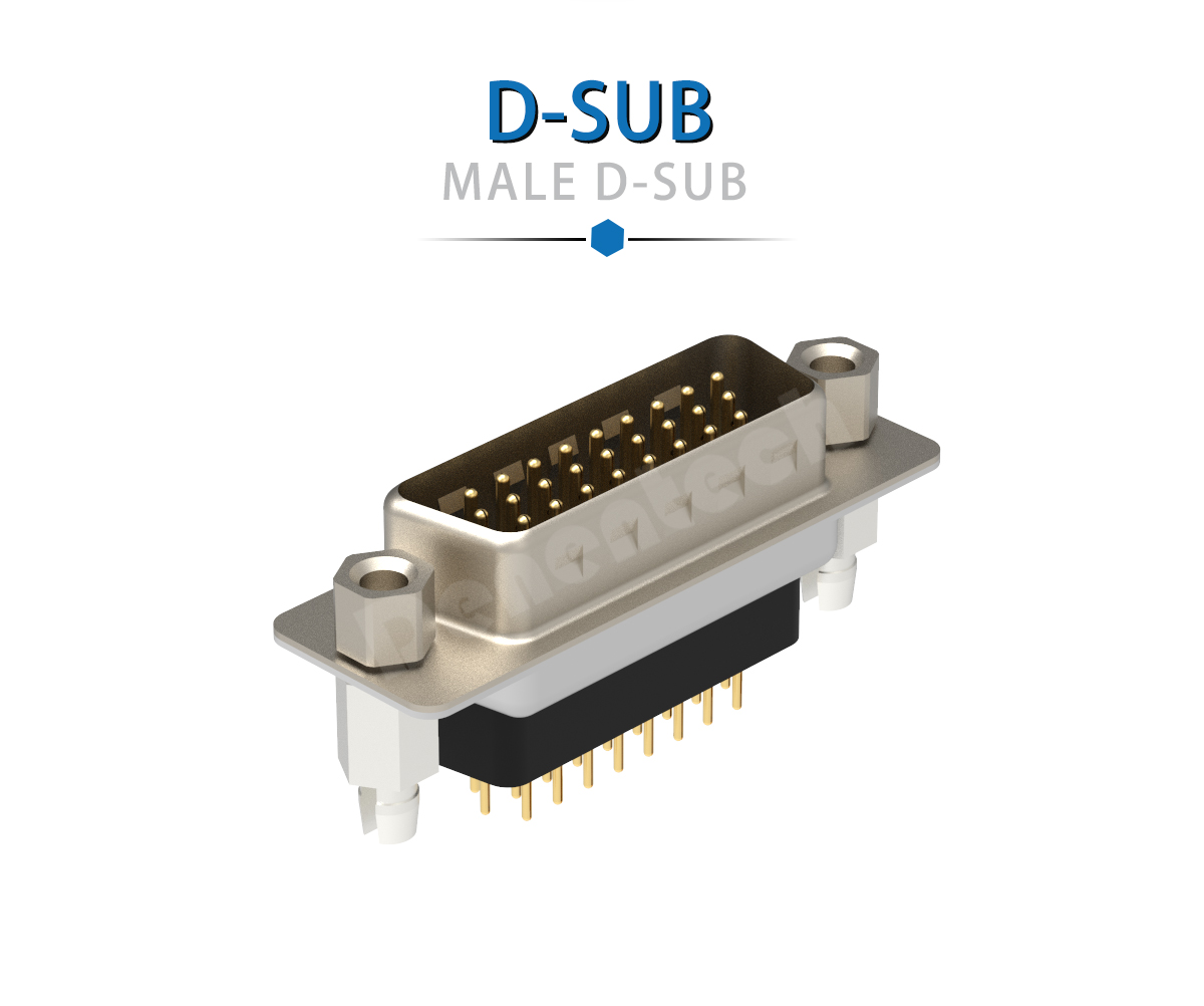 Denentech高密度 D-sub HDE26公头 180度插板式 黑色高塑胶连接器 D-SUB接口3排26针插头 26P公座180度插板D ...