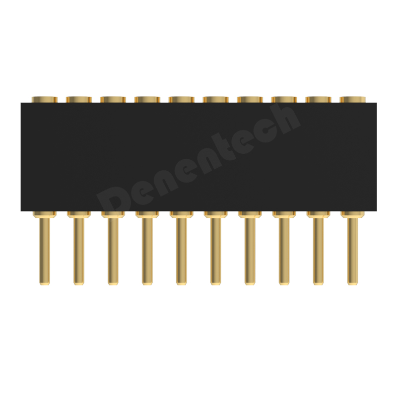 Denentech 1.27mm pitch H4.0 single row female Straight DIP concave pogo ...