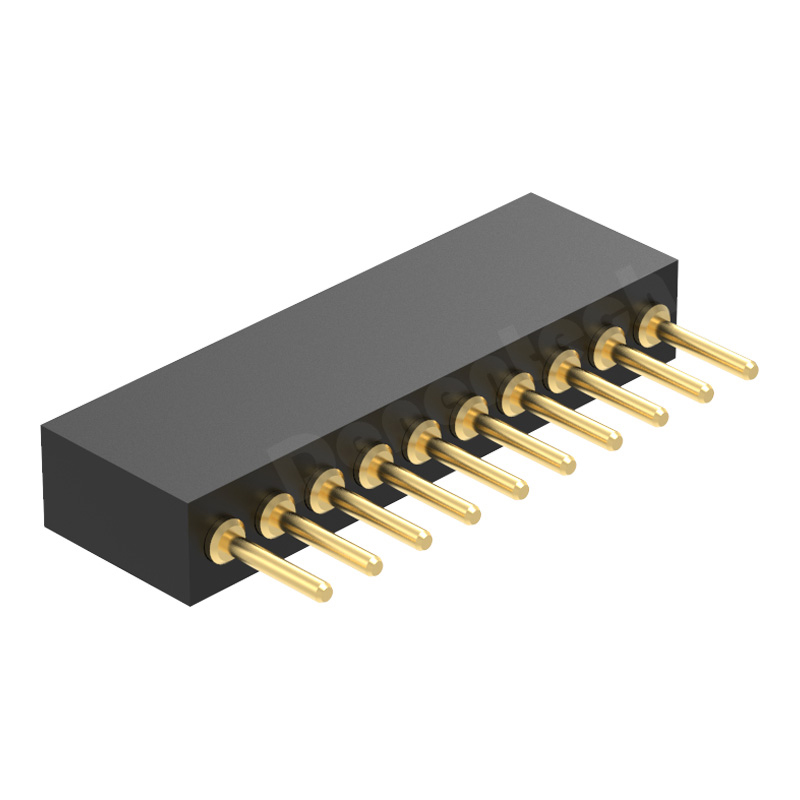 Denentech 1.27mm pitch H4.0 single row female Straight DIP concave pogo ...