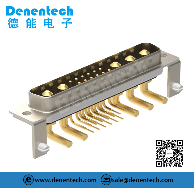 Denentech gold plating 17W2 high power DB connector male right angle ...