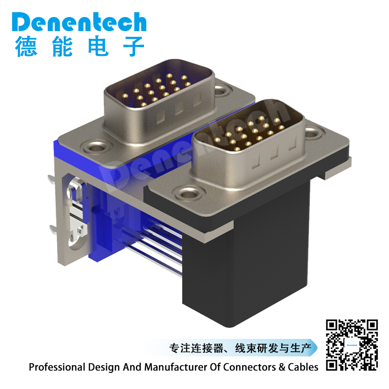 Denentech Hot selling D-SUB dual port HDR 15P male to 15P male d-sub ...