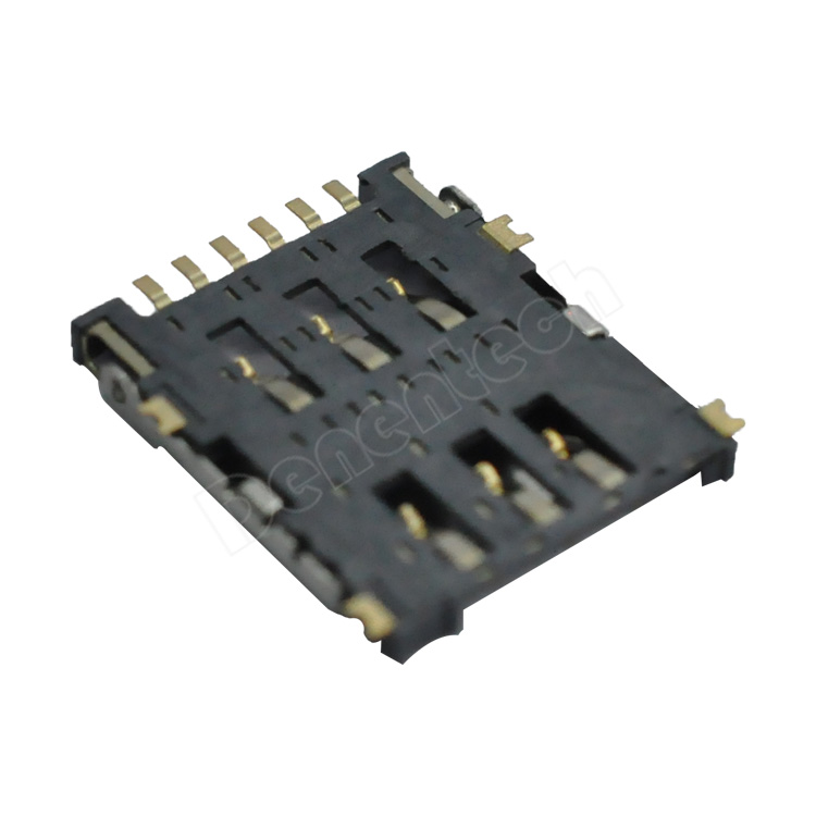 Denentech factory custom NANO SIM 6P H1.45 card connector - Denentech Electronic Technology Co., LTd