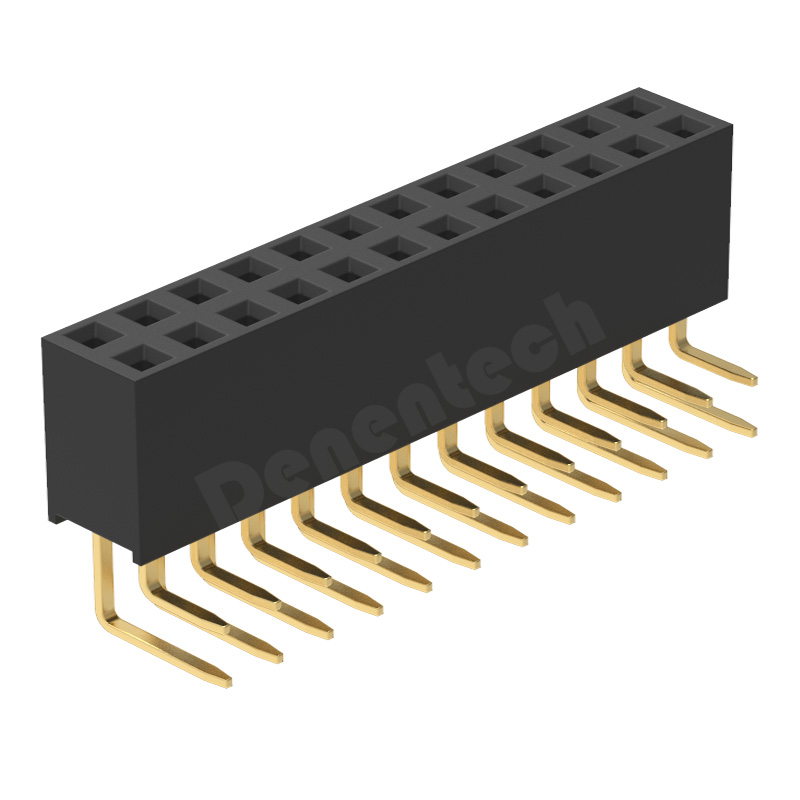 Denentech top quality 2.54MM female header H8.5MM dual row straight female connector female ...