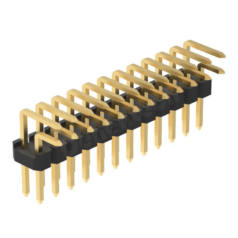 Denentech Gold Plating 2.54mm pitch dual row right angle DIP pin header connector - Denentech ...