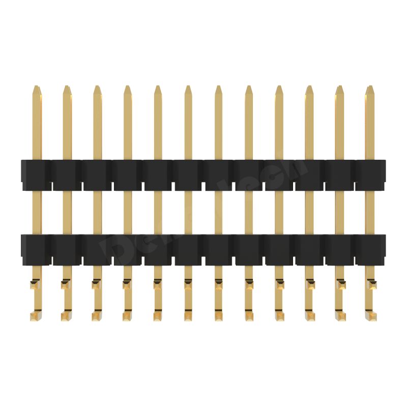 Denentech 2.54mm pin header dual row dual plastic right angle 2.54mm pitch 40 pin gold pin ...